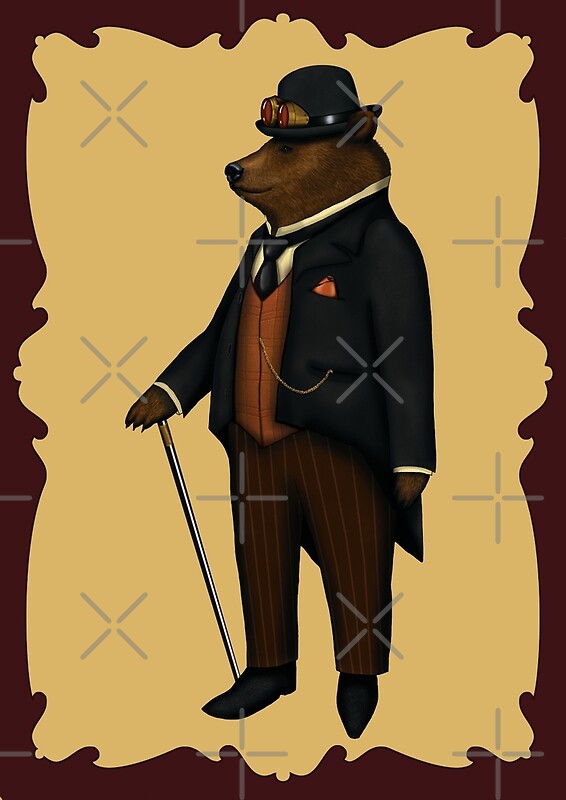 "Bear in bowler hat" by helenacooper | Redbubble