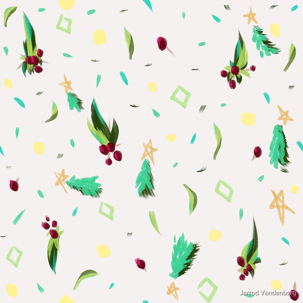 "Whimsical Paint Christmas Pattern" by Jarrod Vandenberg | Redbubble