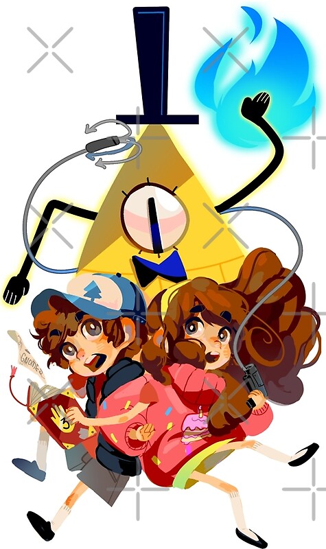 "Dipper Mabel and Bill Cipher" by highjinkx | Redbubble