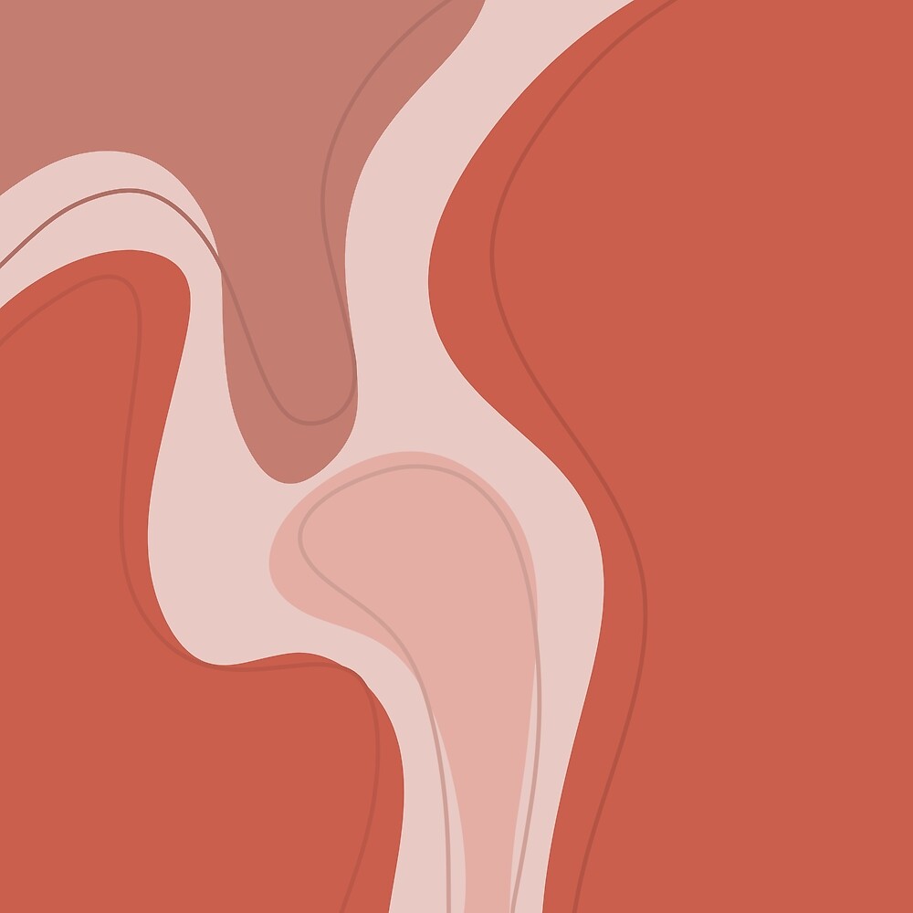 "red outlined curvy print" by PoliticalFemale | Redbubble