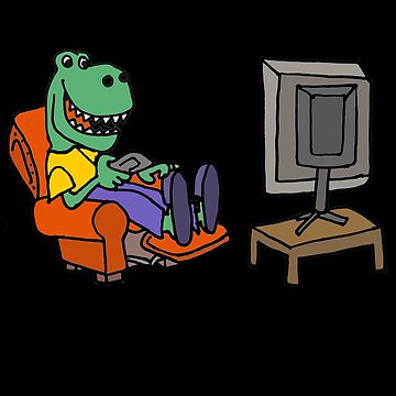 "Funny T-rex Dinosaur Watching TV Cartoon" Poster for Sale by ...