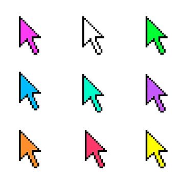 "rainbow cursors (x9)" Sticker for Sale by Elena Diamantopoulou | Redbubble