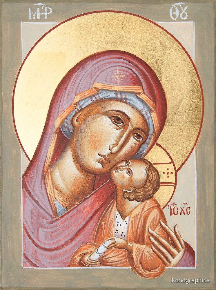 "Theotokos Glykophilousa" by ikonographics | Redbubble