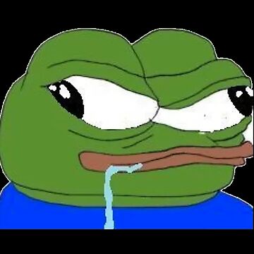 Sticker avec l'œuvre « Pepe the frog meme bave » de l'artiste Omeris ...