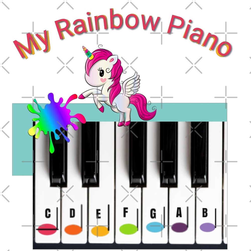 "My Rainbow Piano Notes Music Alphabet Unicorn" by PianoKidsTees ...