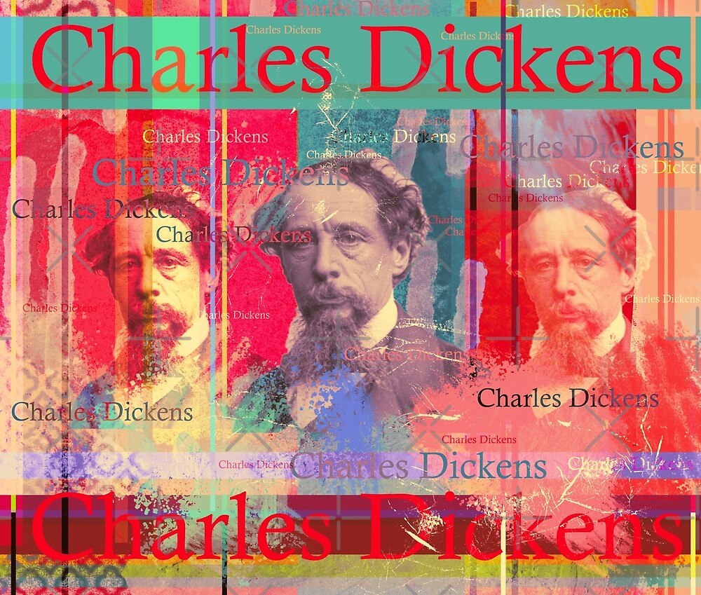 "beautiful Charles Dickens portrait, aesthetic collage of the well ...