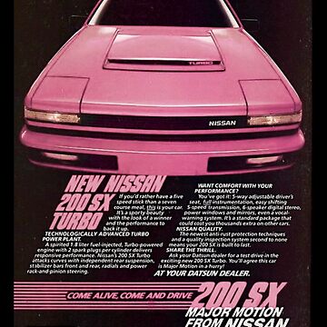"Pink Nissan 200sx Vintage Ad" Art Print for Sale by Brandi350 | Redbubble