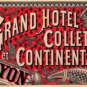 "France - Lyon - Grand Hotel Continental - Vintage Luggage Label ...