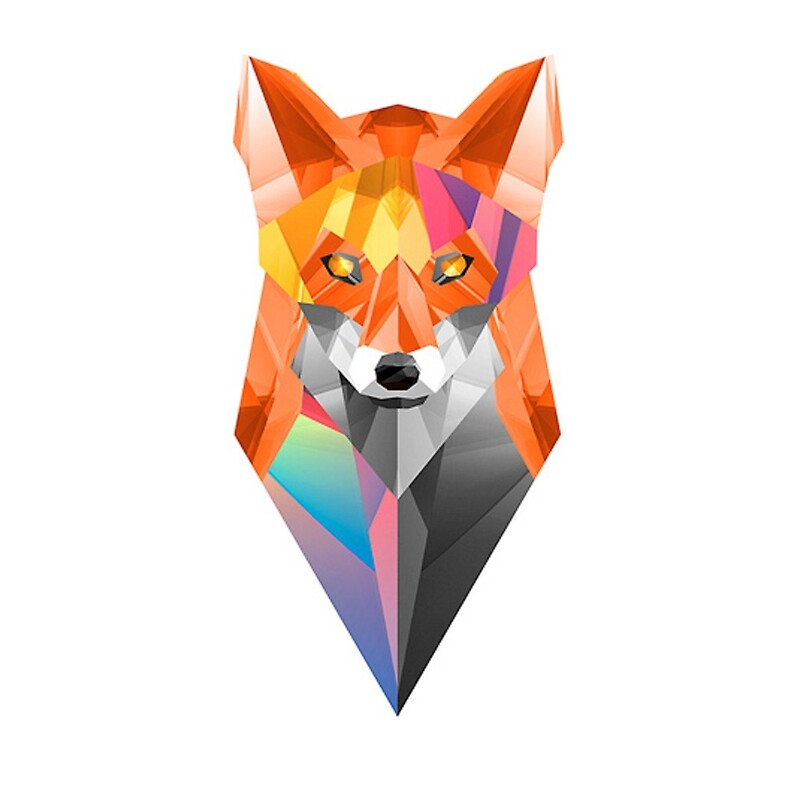 "colorful geometric fox" by rawrinhoa | Redbubble