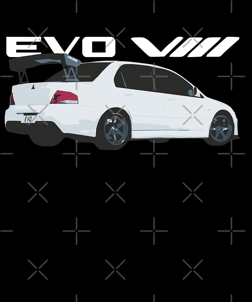 " EVOLUTION VIII EVO 8 JDM Mitsubishi REAR" by cowtownCOWBOY | Redbubble