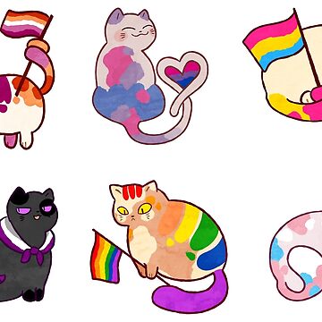"LGBT Pride Cats" Sticker for Sale by KryptidKase | Redbubble