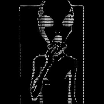 Pegatina for Sale con la obra «Arte ASCII High Alien» de ...