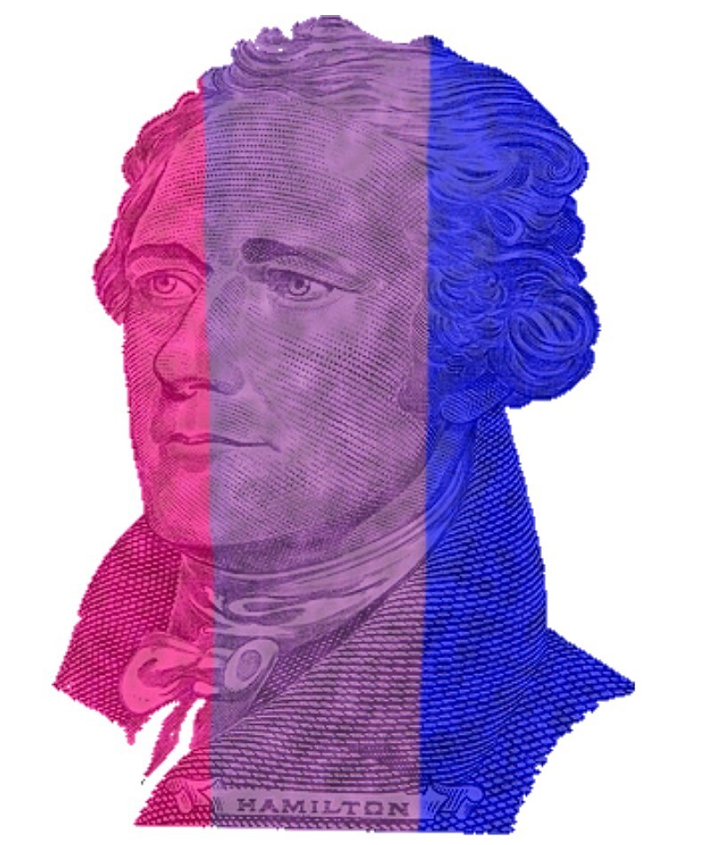"Bisexual Alexander Hamilton (flag only)" by fishwitch | Redbubble