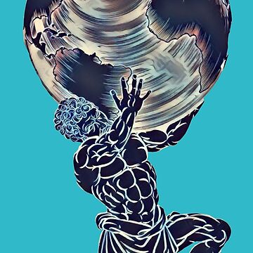 Pegatina con la obra «Atlas Plateado Cargando el Mundo » de ...