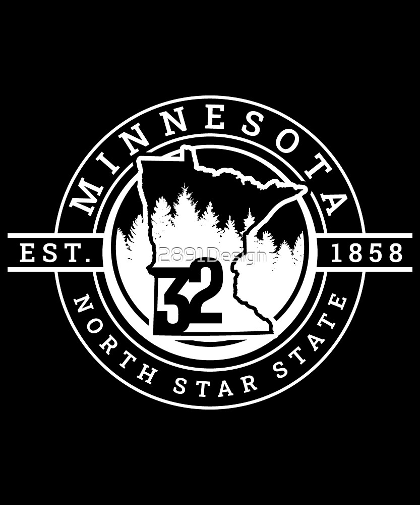 "Minnesota North Star State Logo White" by 2891Design | Redbubble