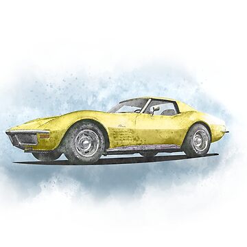 "Chevy Corvette C3 Art Yellow" Poster for Sale by bocjohn | Redbubble
