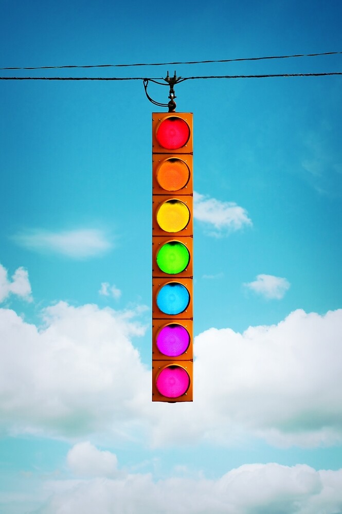 "Rainbow Traffic Light" by Kitty Bitty | Redbubble