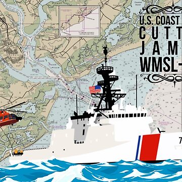 "Chart Art - Coast Guard Cutter James" Magnet for Sale by ...