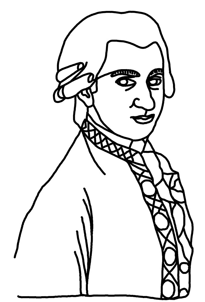"Wolfgang Amadeus Mozart One Line" by OneLineDesign | Redbubble