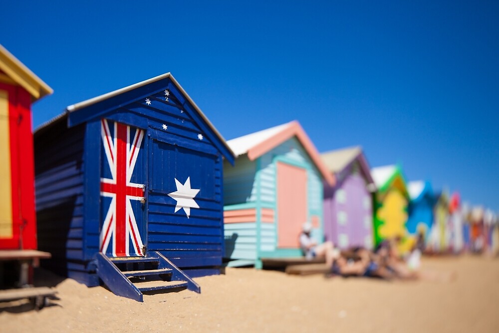 "Brighton Bathing Boxes" by melbournedesign | Redbubble