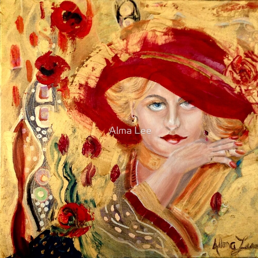 «Woman in Red: Homage to Gustave Klimt, by Alma Lee» de Alma Lee ...