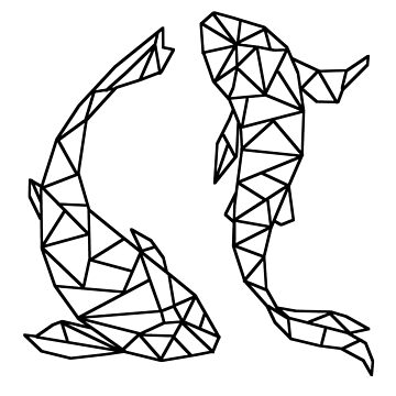 "Geometric Minimalist Koi Fish" Sticker for Sale by Zeemow | Redbubble