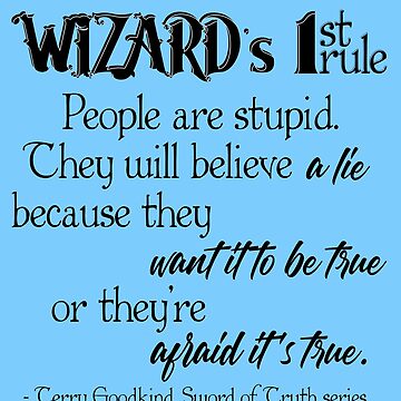 "Wizard's first rule" Sticker for Sale by maofdvora | Redbubble