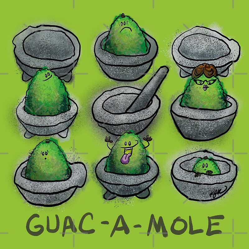 "Guac-A-Mole" by Kat Kuo | Redbubble