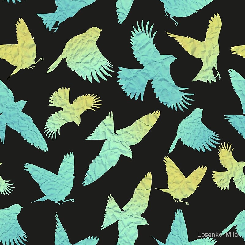 "- Paper birds pattern -" by Losenko Mila | Redbubble