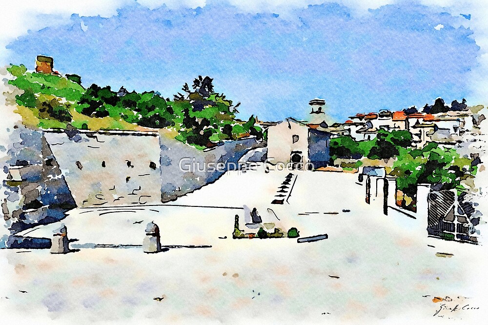 "Borrello; view with church" by Giuseppe Cocco | Redbubble