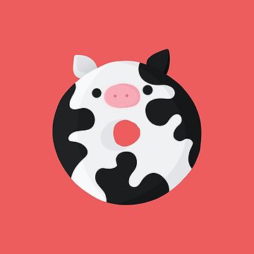 "Cute Cow Donut Illustration " Sticker for Sale by FriendsList | Redbubble