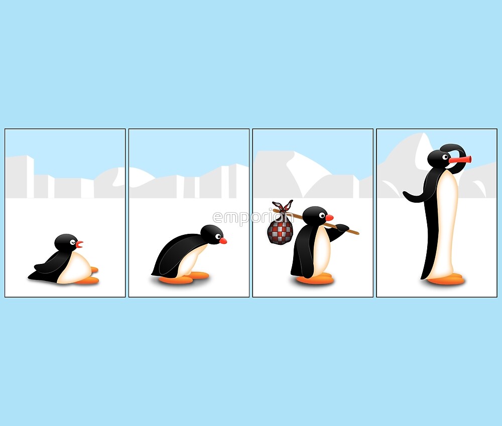 "The penguin evolution" by emporion | Redbubble
