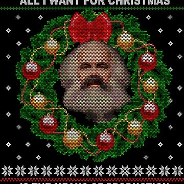 "Karl Marx Funny Ugly Christmas Sweater - Seize the Means of Production ...