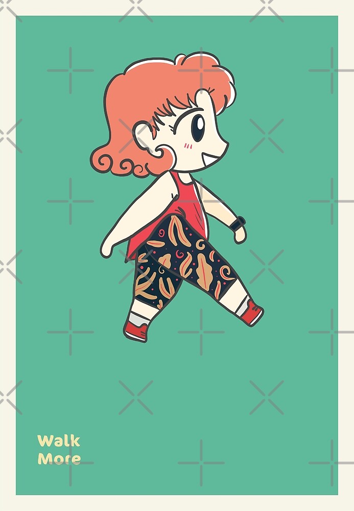 "Cute chibi anime girl going for a walk" by MariOyama | Redbubble