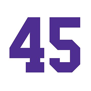 "Fourty-Five Purple Jersey Number Sports 45" Sticker for Sale by ...