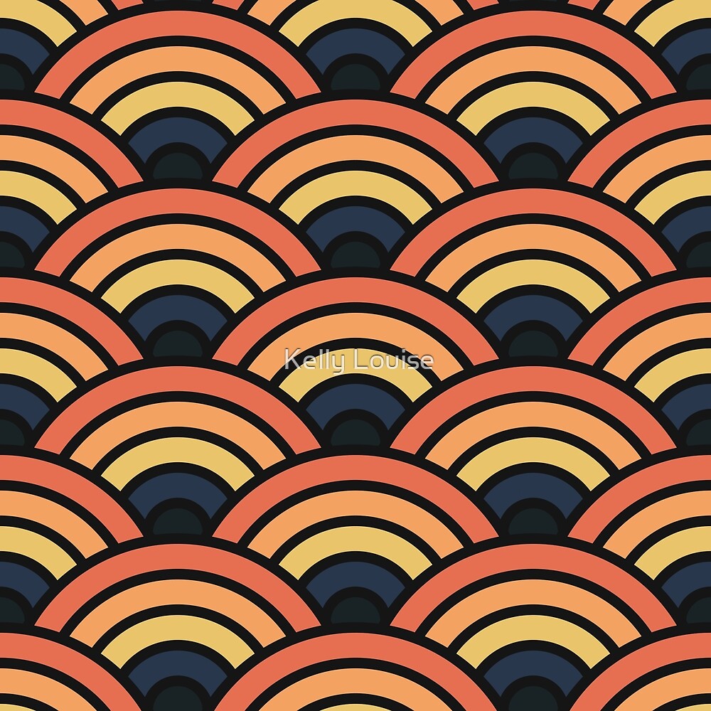 "Retro Wave Pattern" by Kelly Louise | Redbubble