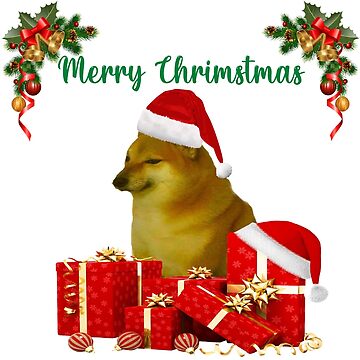 "Christmas Cheems" Sticker for Sale by UncleApo | Redbubble