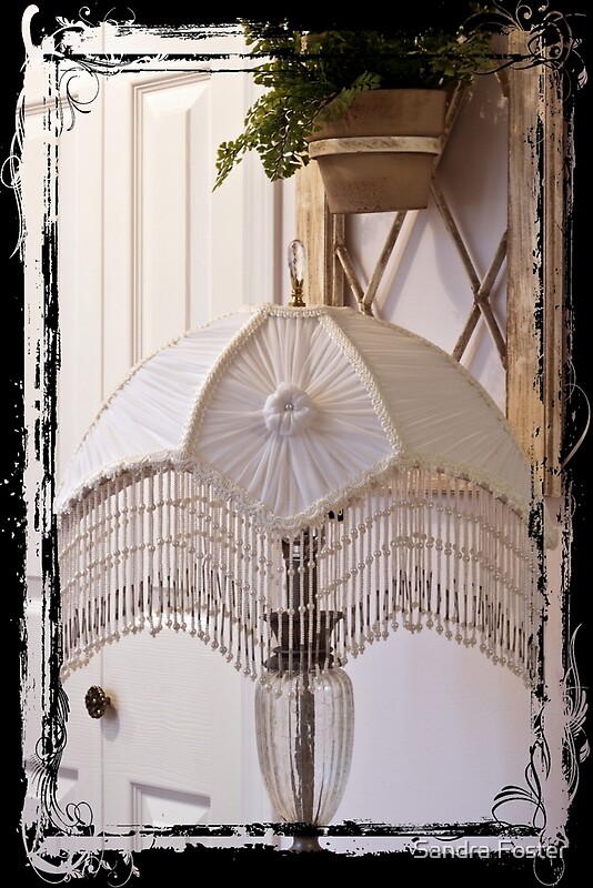"Bead Fringed Hand Stitched Lamp Shade" by Sandra Foster | Redbubble