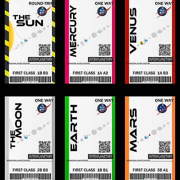 "Space ticket bundle 1" Sticker for Sale by jc007 | Redbubble