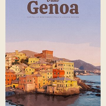 "Visit Genoa " Sticker for Sale by Mercury Club | Redbubble