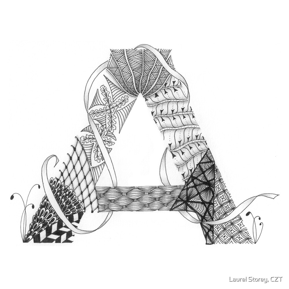 "Zentangle®-Inspired Art - Tangled Alphabet - A" by Laurel Storey, CZT ...