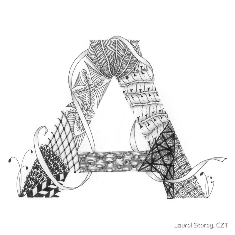 "Zentangle®-Inspired Art - Tangled Alphabet - A" by Laurel Storey, CZT ...