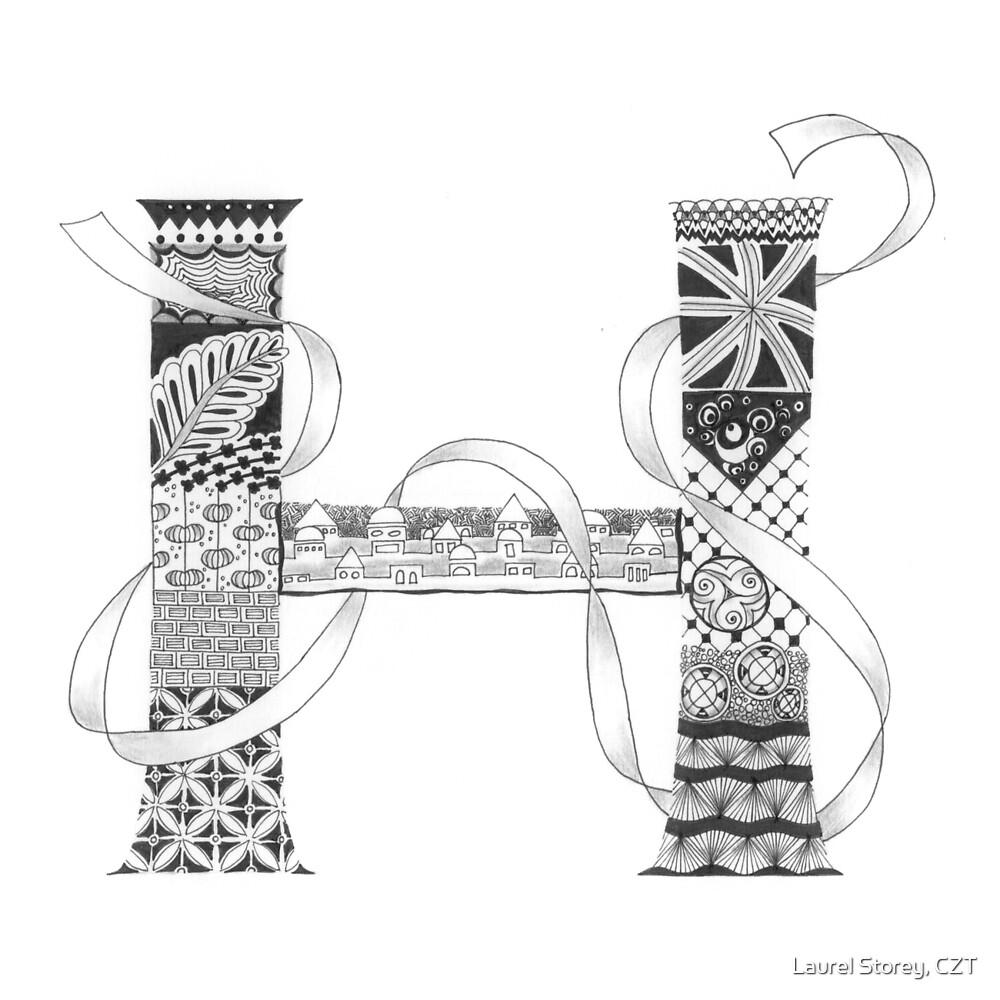 "Zentangle®-Inspired Art - Tangled Alphabet - H" by Laurel Storey, CZT ...