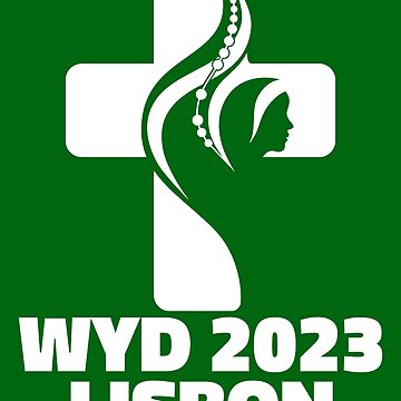 "WYD World Youth Day Lisbon 2023 official logo green v2" V-Neck T-Shirt ...