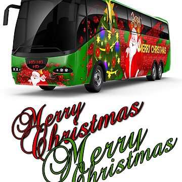 "Merry Christmas Santas Bus" Sticker for Sale by joseech | Redbubble