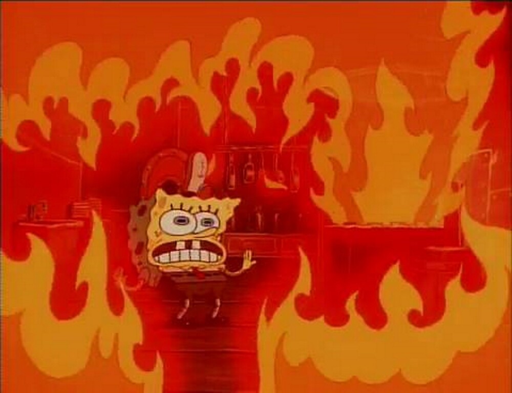  Spongebob Fire By Snacksbuddy Redbubble