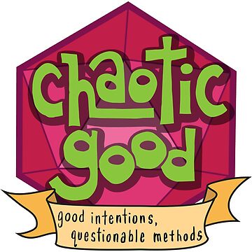 "Chaotic Good Alignment" Sticker for Sale by BarbMakesThings | Redbubble