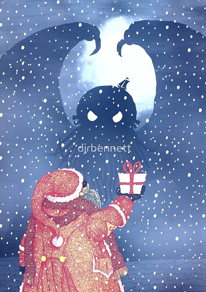 "Santa and Cthulhu" by djrbennett | Redbubble