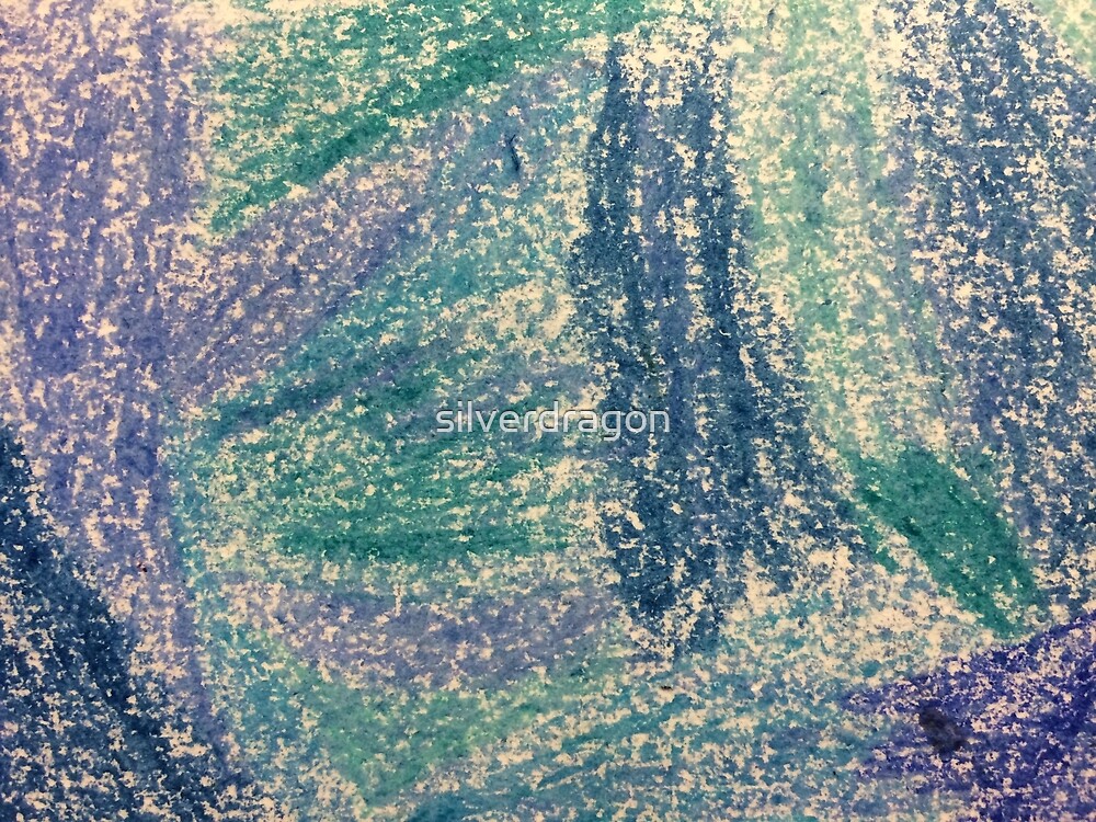 "Forest In Shades of Blue Oil Pastel Art" by silverdragon | Redbubble