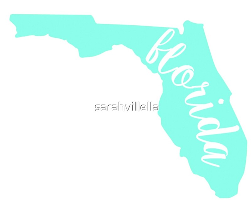 "florida cursive state" by sarahvillella | Redbubble